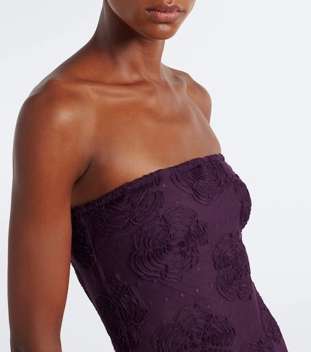 ROTATE BY BIRGER CHRISTENSEN Floral-appliqué Tulle Gown