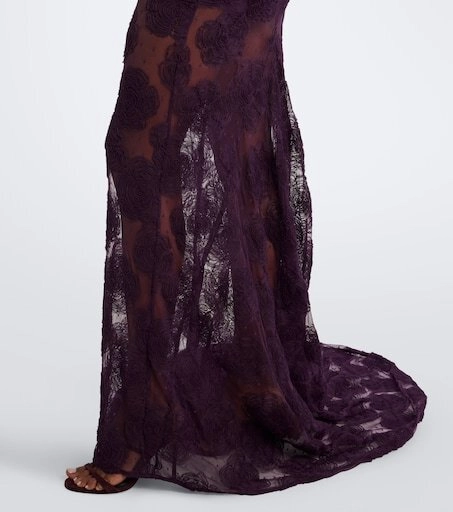 ROTATE BY BIRGER CHRISTENSEN Floral-appliqué Tulle Gown