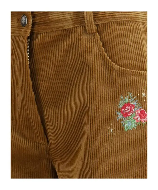 FORTE_FORTE Embroidered Wide-leg Casual Trousers