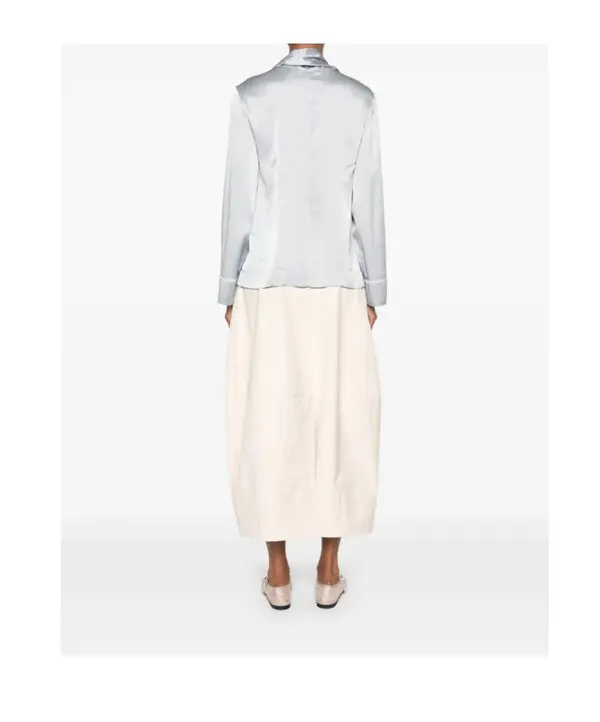 FORTE_FORTE Fringe-trim Tie-neck Shirt