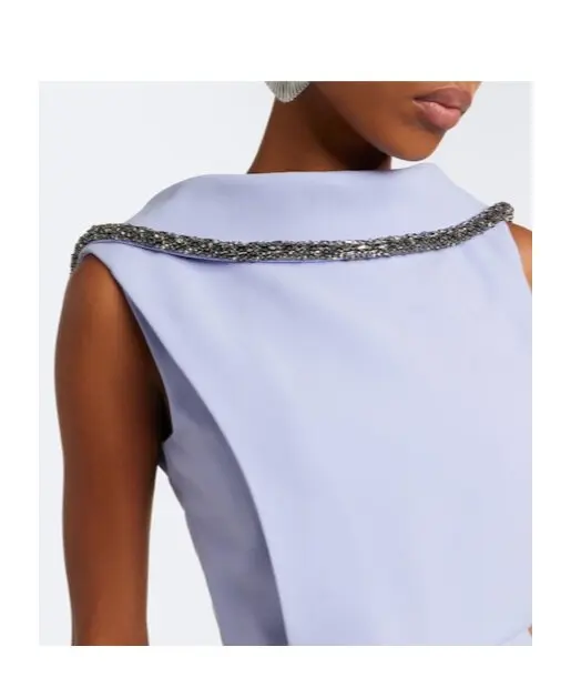 Roland Mouret Crystal-embellished Neckline Maxi Dress