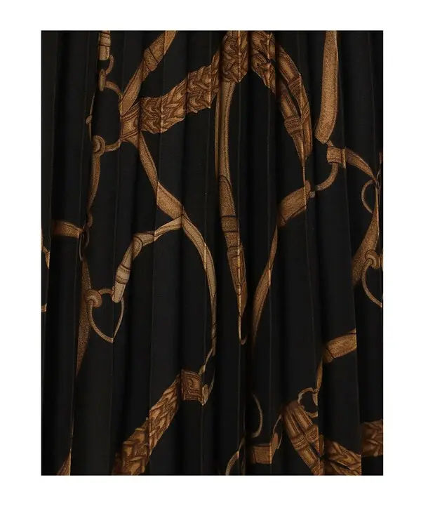 Ralph Lauren Pleated Printed Skirt - Blacktan