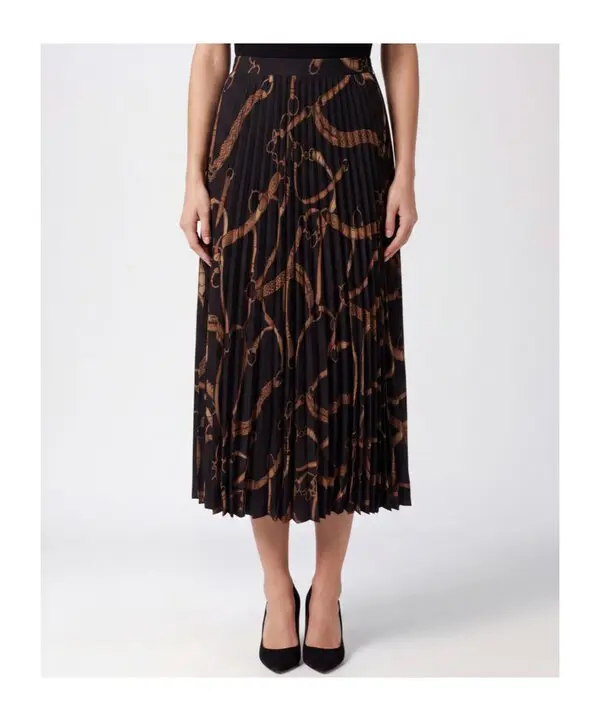 Ralph Lauren Pleated Printed Skirt - Blacktan