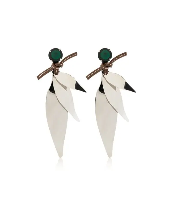 Marni Shimmering Crystal Earrings - Green