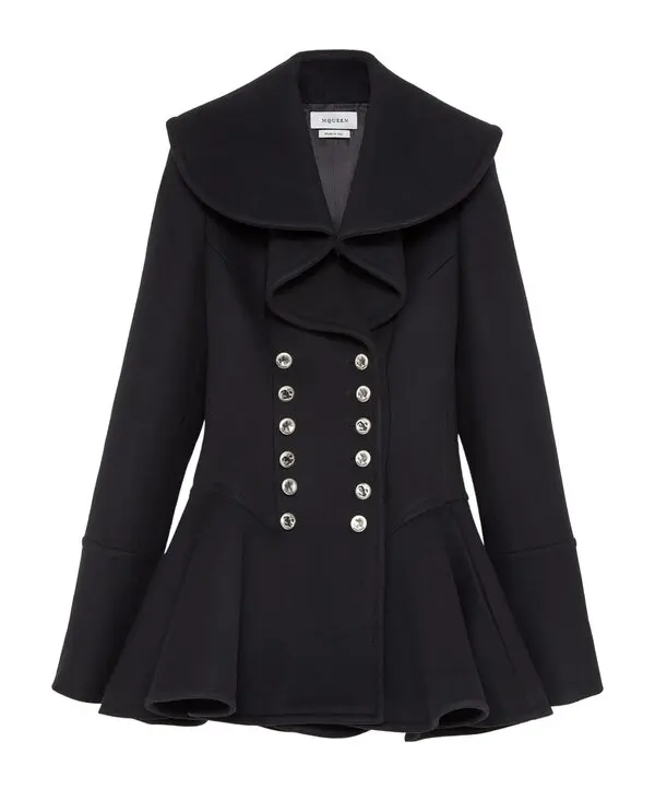 Alexander McQueen Peplum Military Coats - Black
