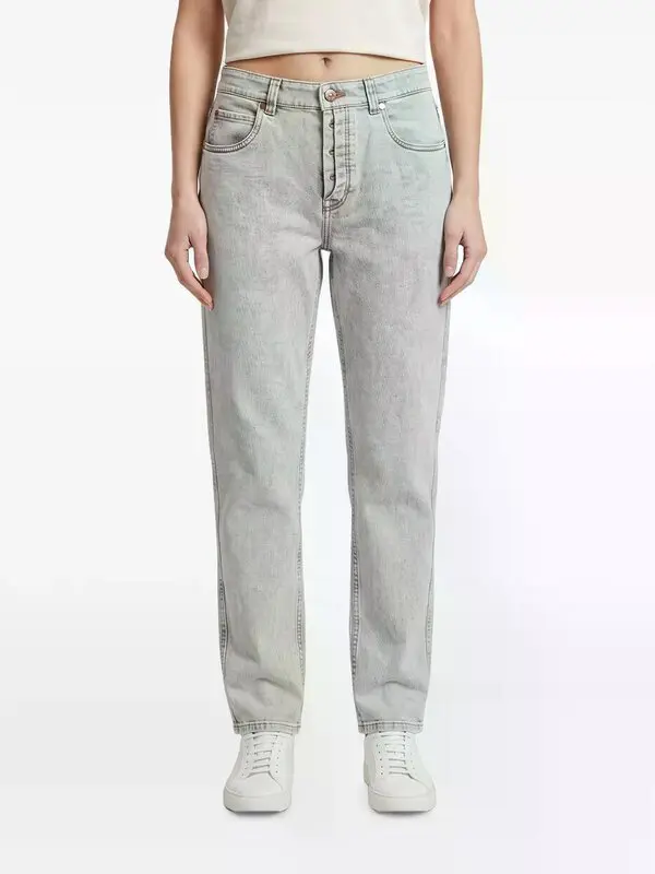 Brunello Cucinelli Five-pocket Straight-leg Jeans - Grey