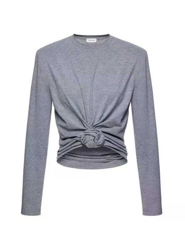Magda Butrym Rosette-detail Long-sleeve Blouse - Grey