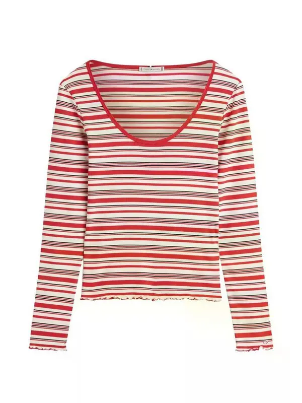 Tommy Hilfiger Striped Scoop-neck T-shirt - Red