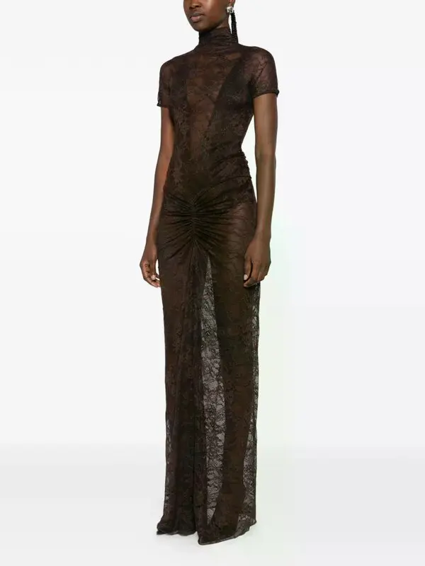 Andamane Palma Lace Ruched Gown Maxi Dress