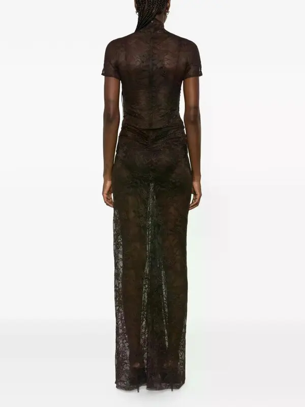 Andamane Palma Lace Ruched Gown Maxi Dress