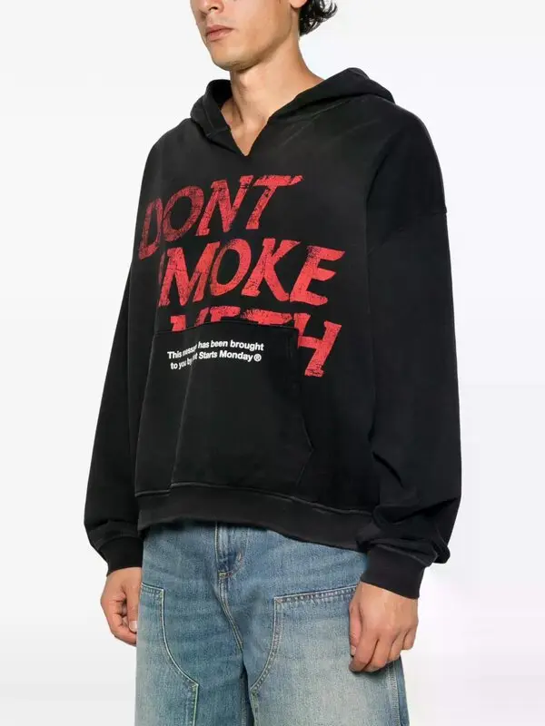 DIET STARTS MONDAY Slogan-print Pouch-pocket Hoodie