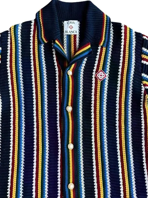 Casablanca Crochet Striped Shirt