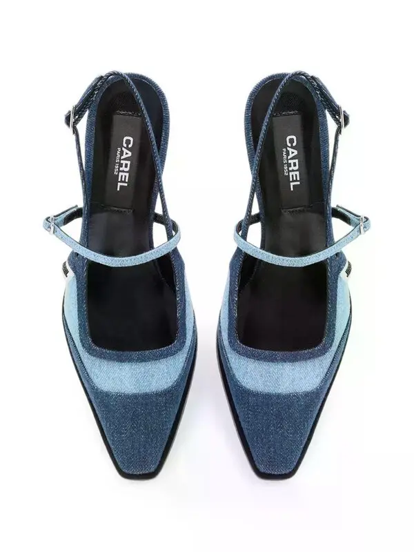 CAREL Cecile Bicolor Denim Slingback Pumps