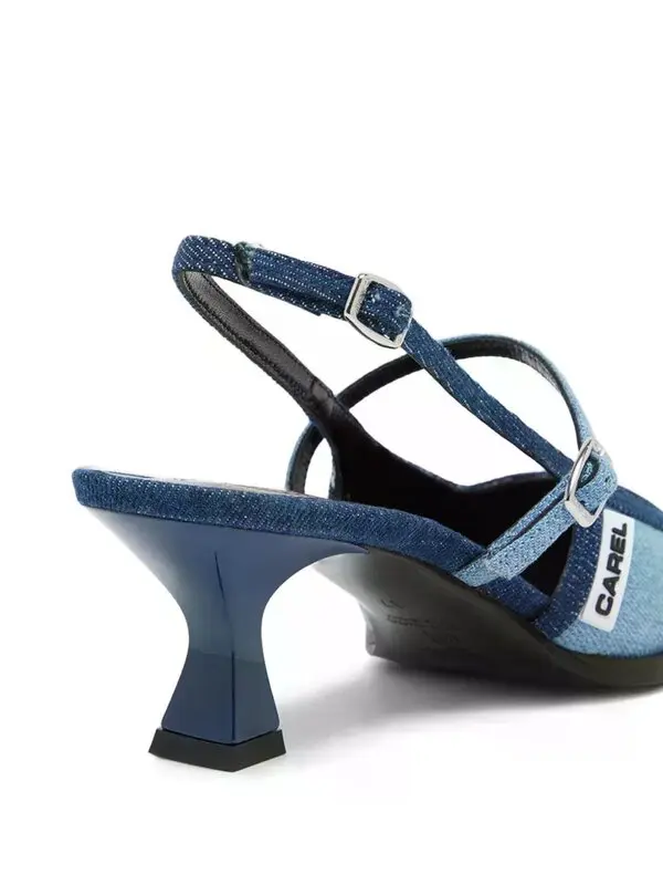 CAREL Cecile Bicolor Denim Slingback Pumps