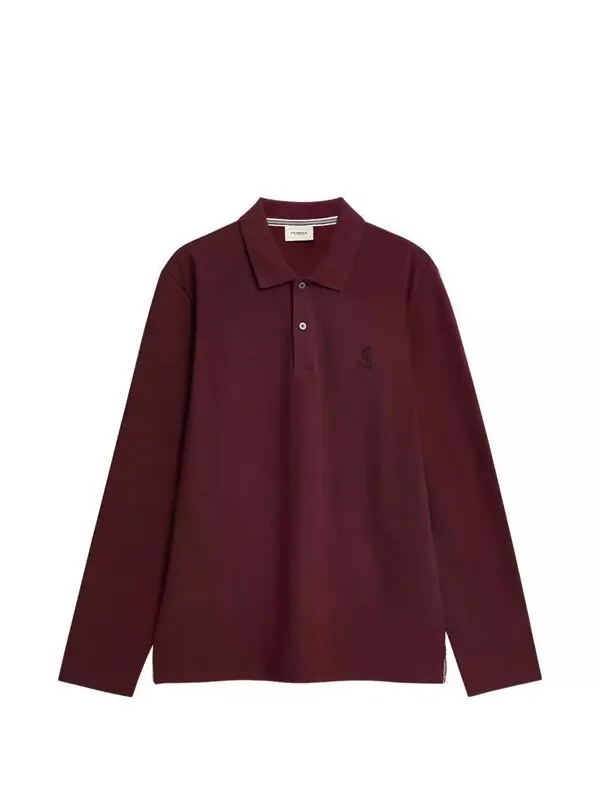 Pringle Of Scotland Long-sleeve Pique Polo Shirt - Red