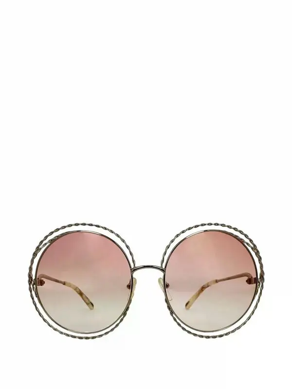 Chloé 2010s Carlina Twist Round Sunglasses - Silver