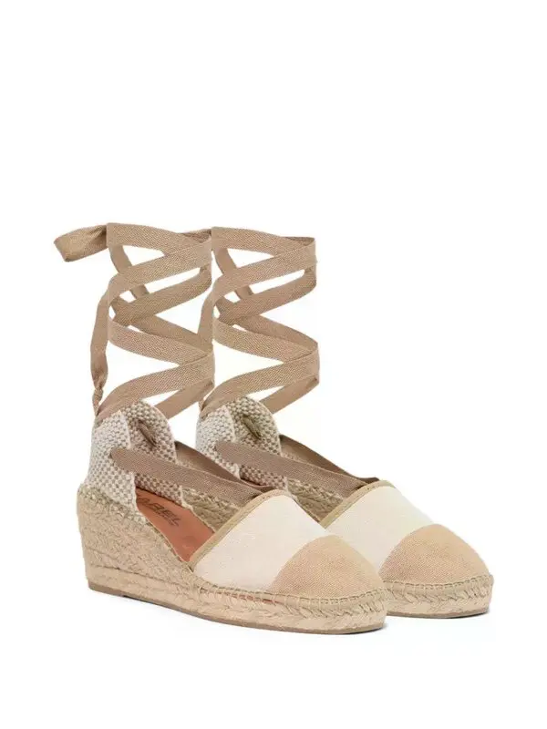CAREL Parasol Lace-up Wedge Espadrilles
