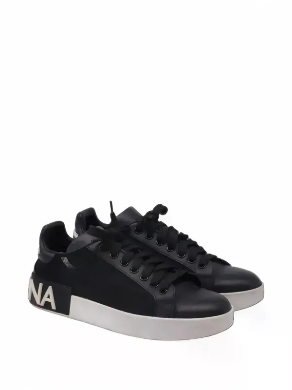 Dolce & Gabbana 2010s Portofino Logo Sneakers - Black