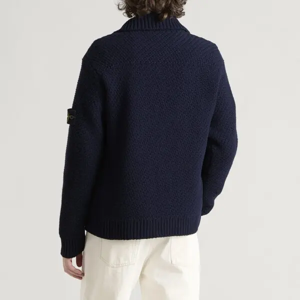 Stone Island Basket Stitch Lambswool Cardigan