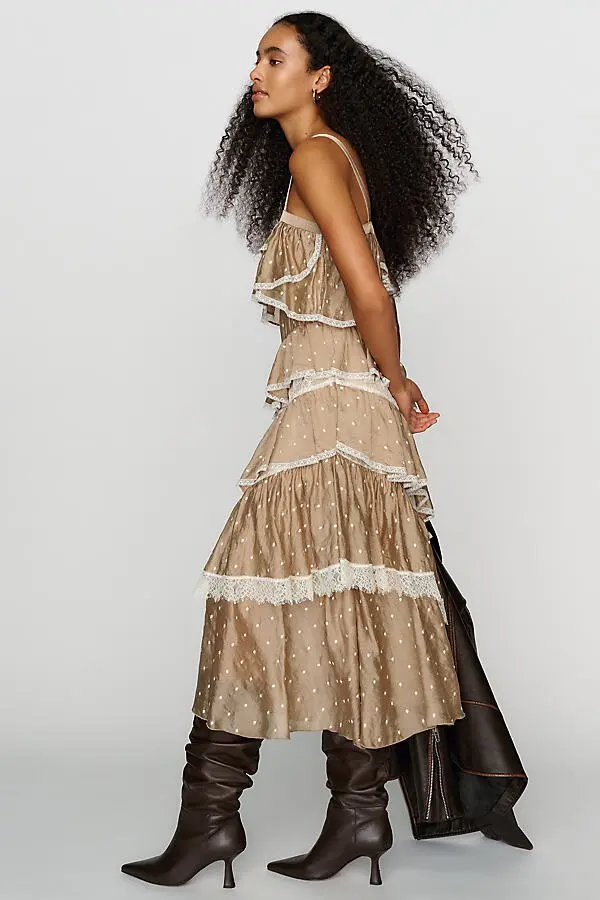 Endless Rose Layered Ruffle Midi Dress