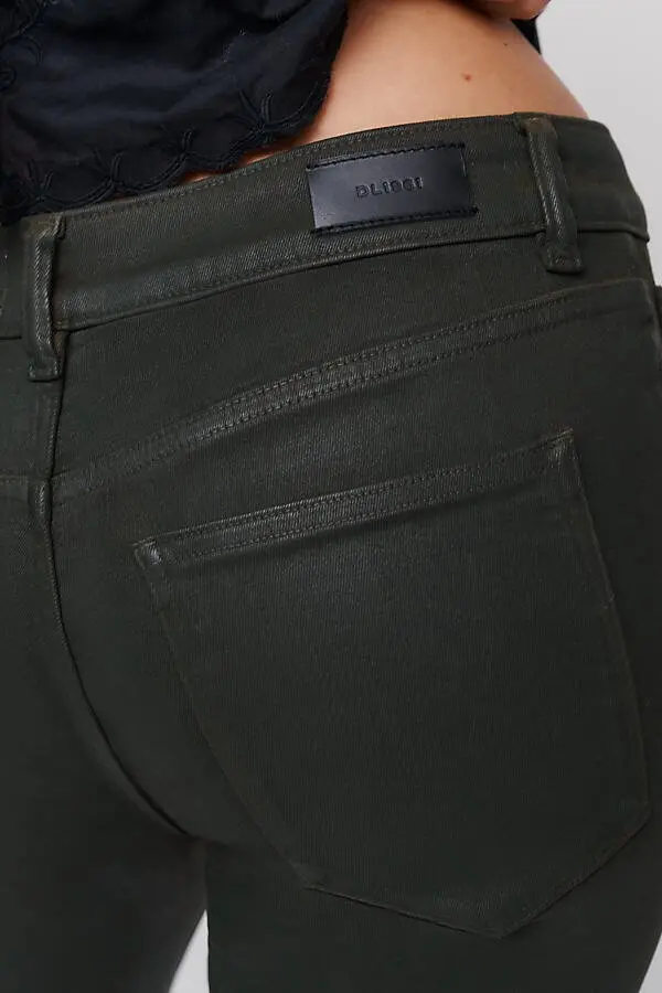 DL1961 Milano Low Rise Slim Bootcut Wax Coated Jeans