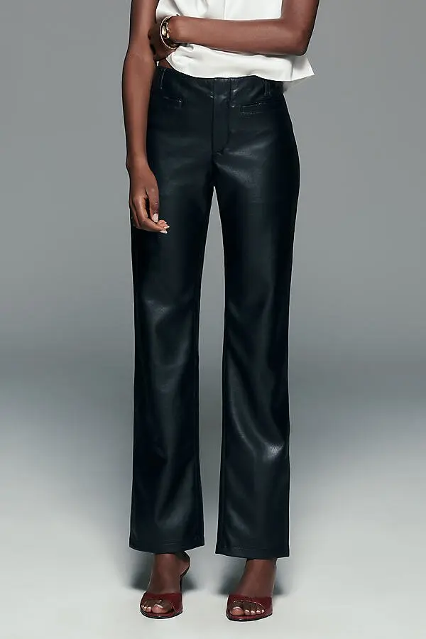 Anthropologie Faux Leather Mid Rise Pants