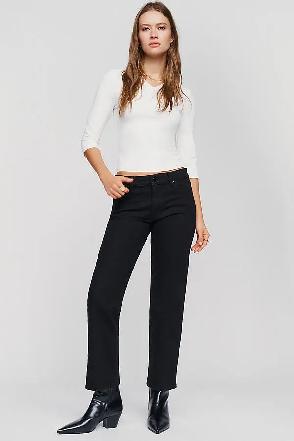FRAME Cigarette Low Rise Straight Leg Jeans