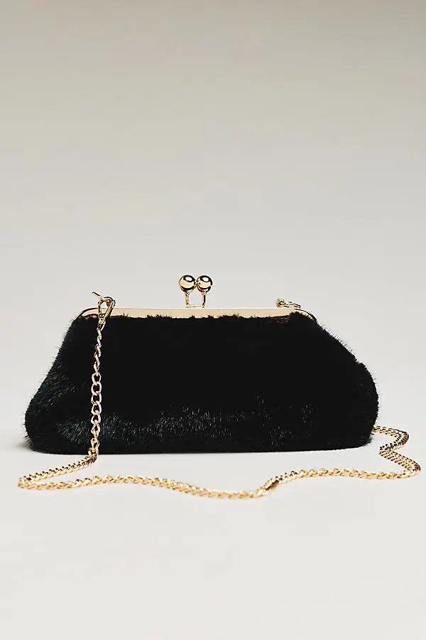 LISI LERCH Sarah Faux Fur Clutch - Black