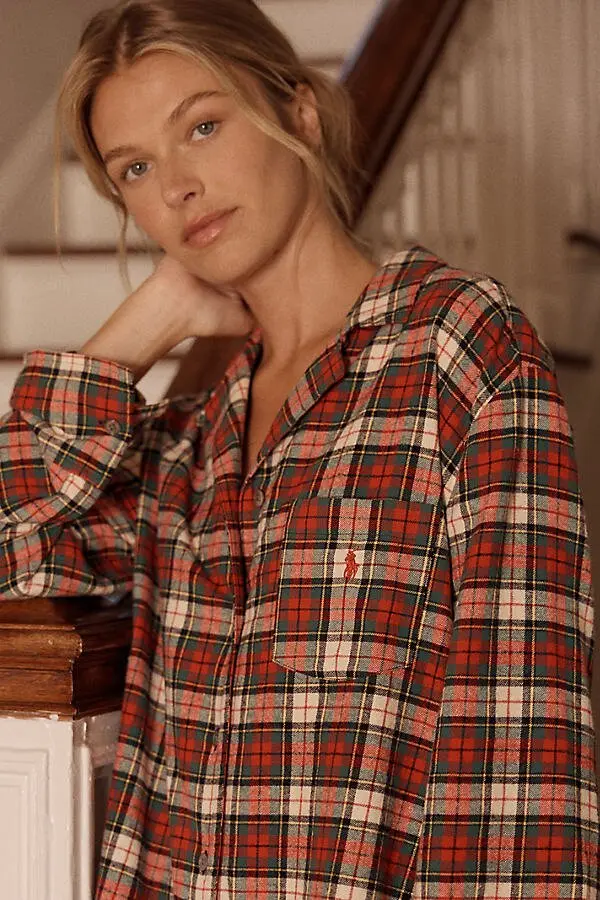 Polo Ralph Lauren Camp Collar 100% Cotton Sleep Dress