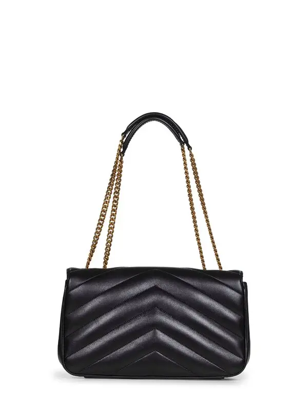 Saint Laurent Black Loulou Medium Shoulder Bag