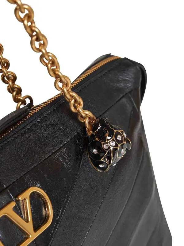 Valentino Garavani Black Panthea Shoulder Bag