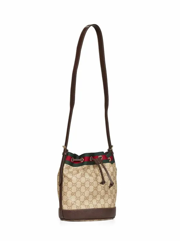 Gucci Sand And Dark Brown Venice Mini Bucket Bag
