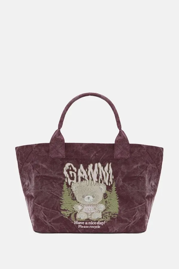 GANNI Shopper Snow Teddy Bear Medium