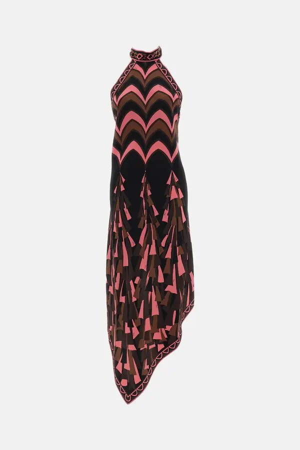 Emilio Pucci Baiadera Print Halterneck Silk Dress - Multicolor