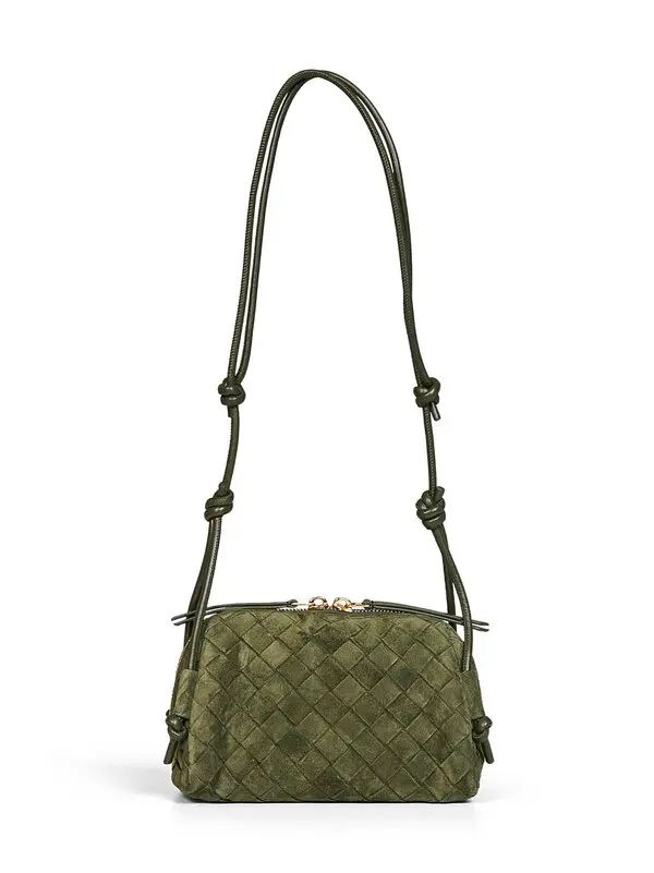 Bottega Veneta Green Tweed Concert Pouch - Multicolor