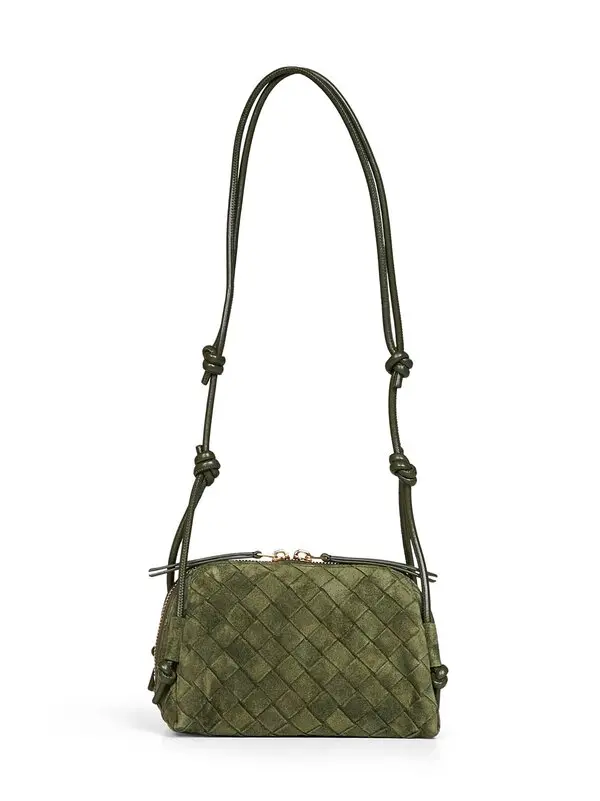 Bottega Veneta Green Tweed Concert Pouch