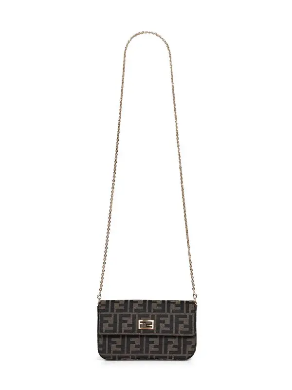 Fendi Tobacco Brown Wallet On Chain Tube Compact Wallet On Chain - Multicolor