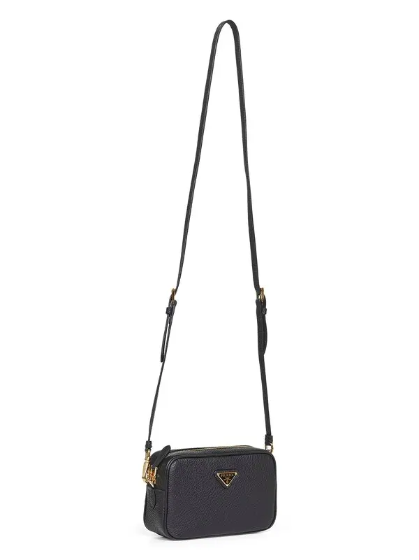 Prada Accessori Pelletteria Black Mini Crossbody Bag