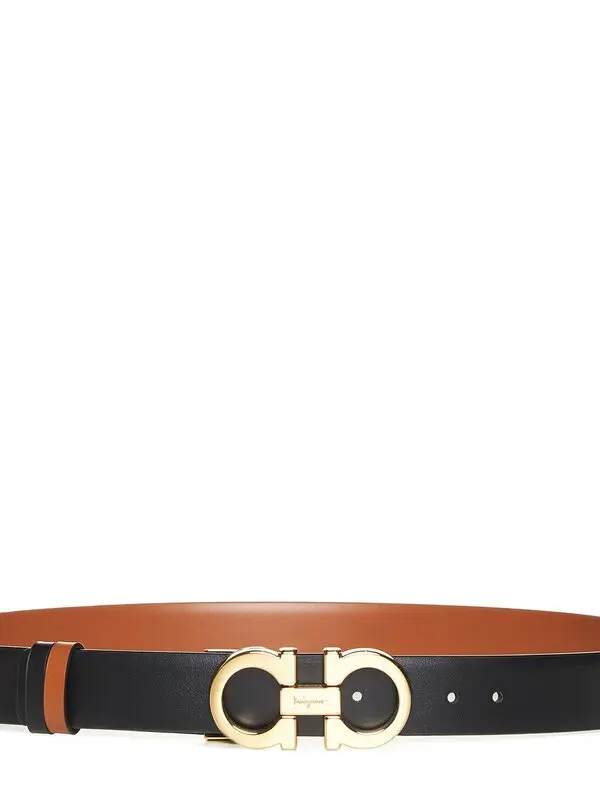FERRAGAMO Reversible Leather Gancini Belt
