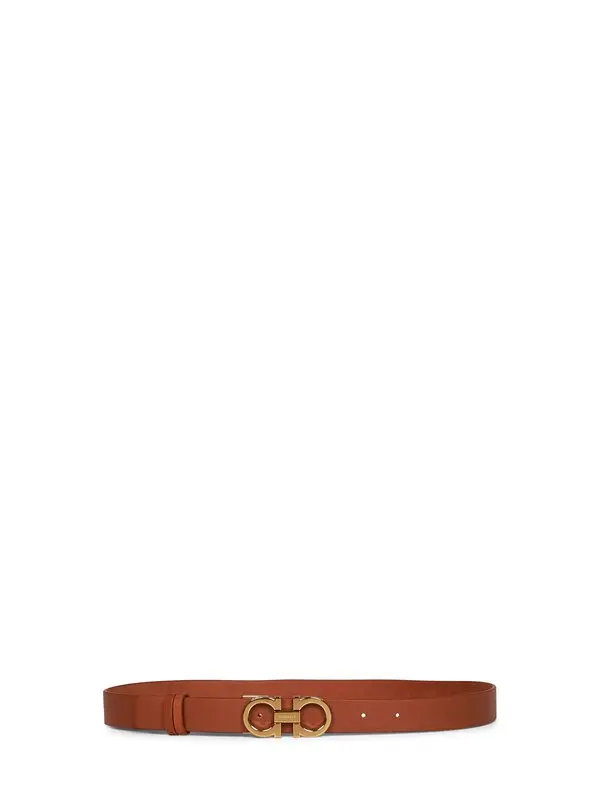FERRAGAMO Camel Suede Gancini Belt