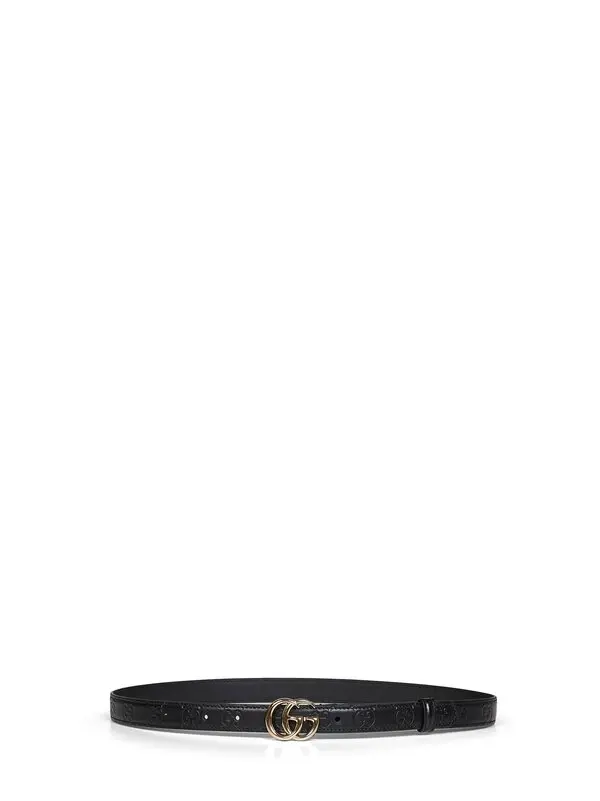 Gucci Black Gg Marmont Slim Belt - Multicolor