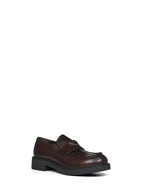 Prada Calzature Brown Nappa Leather Chocolate Loafers