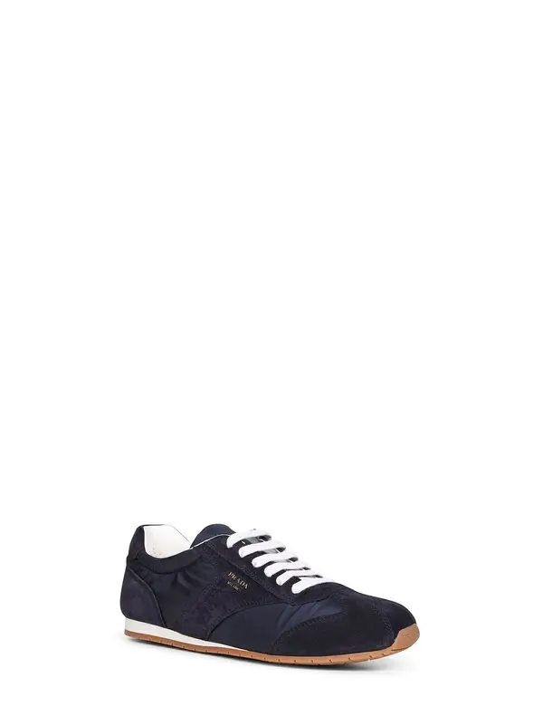 Prada Calzature Blue Re-nylon And Suede Sneakers