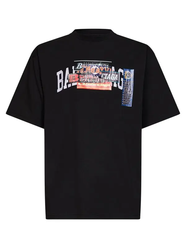 Balenciaga Black Bumper Stickers Medium Fit T-shirt