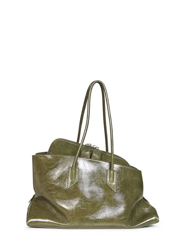 Attico Olive Brown La Passeggiata Medium Top Handle Bag - Multicolor