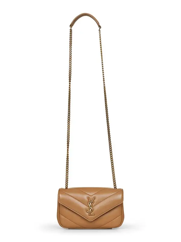 Saint Laurent Beige Loulou Mini Crossbody Bag - Multicolor