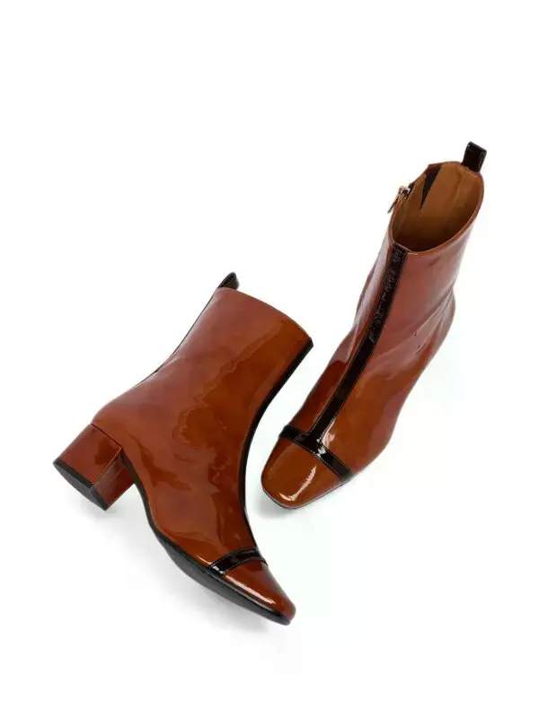 CAREL Audrey Patent Calf Leather Ankle Boots