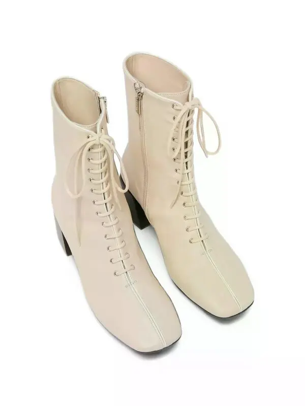 CAREL Vivi Lace-up Leather Ankle Boots - Neutrals