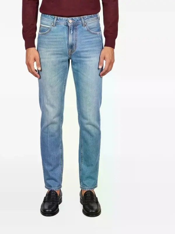 BRIGLIA 1949 Varenne Faded Whiskered Straight-leg Jeans
