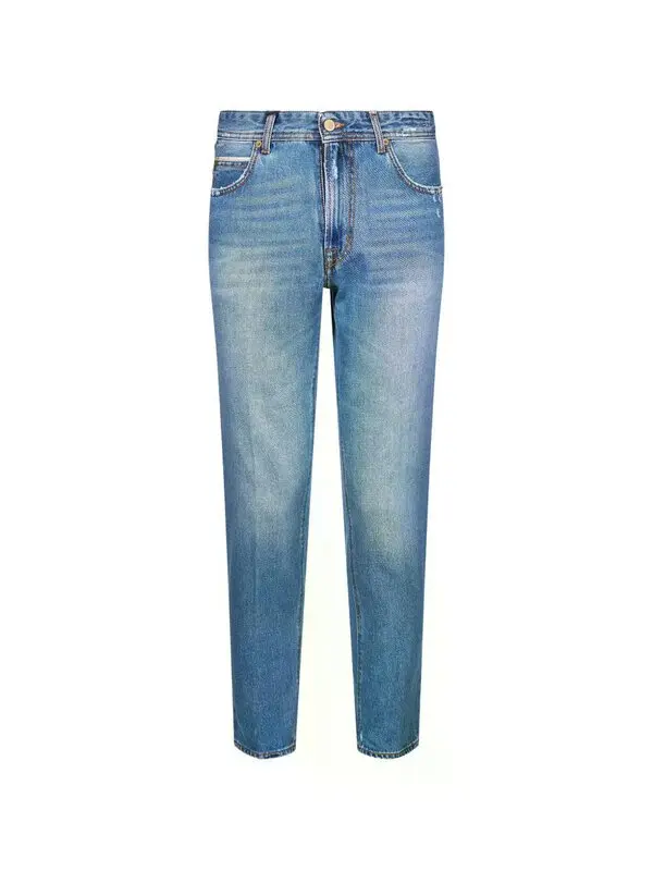 BRIGLIA 1949 Varenne Faded Whiskered Straight-leg Jeans - Blue